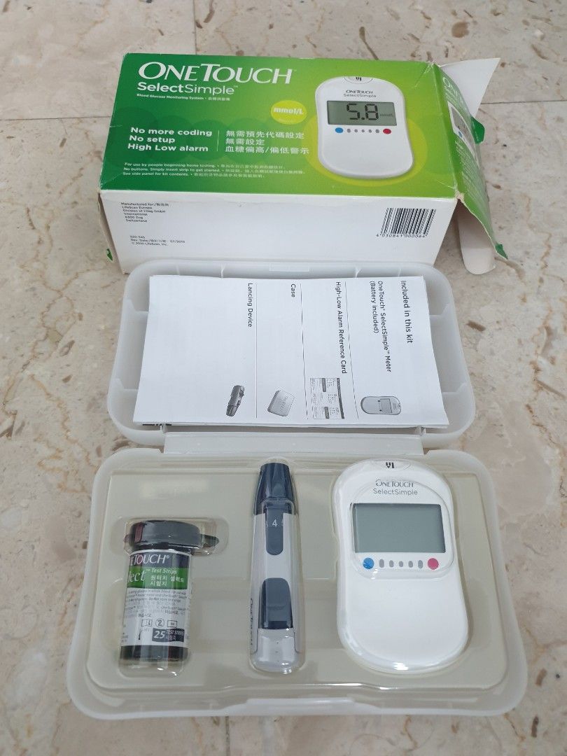 Onetouch Select Simple Glucose kit, Health & Nutrition, Medical ...