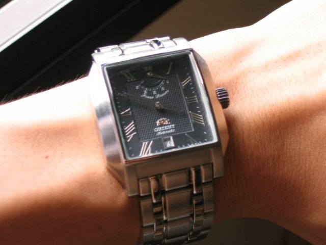 Orient Automatic Watch | Black Dial Rare Rectangle Classic Dress Watch ...