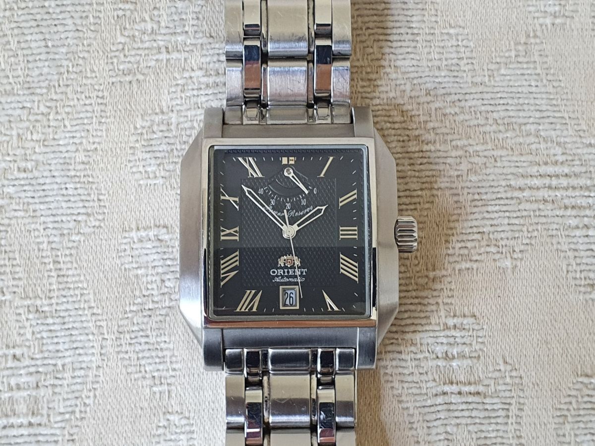 Orient Automatic Watch | Black Dial Rare Rectangle Classic Dress Watch ...