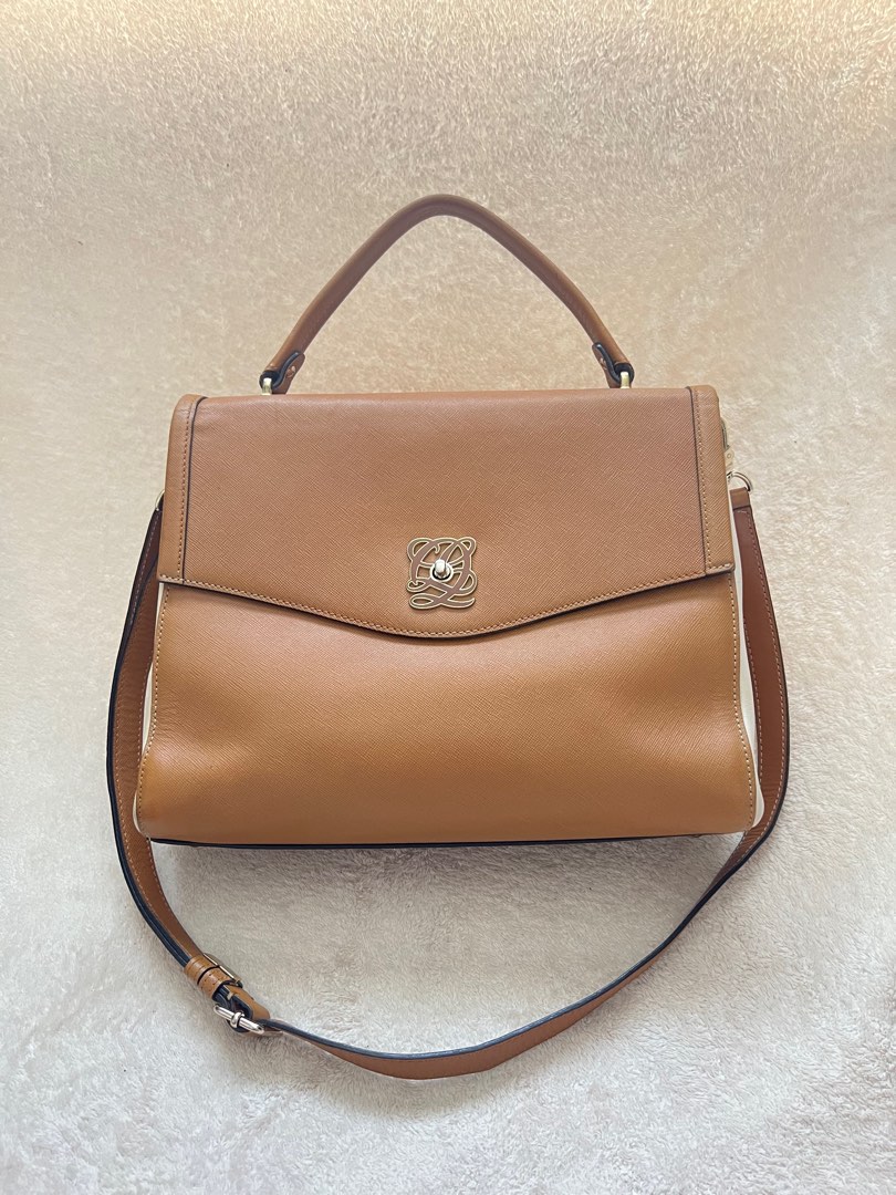 Original Louis Quatorze Top Handle Saffiano Structured Bag, Women's ...