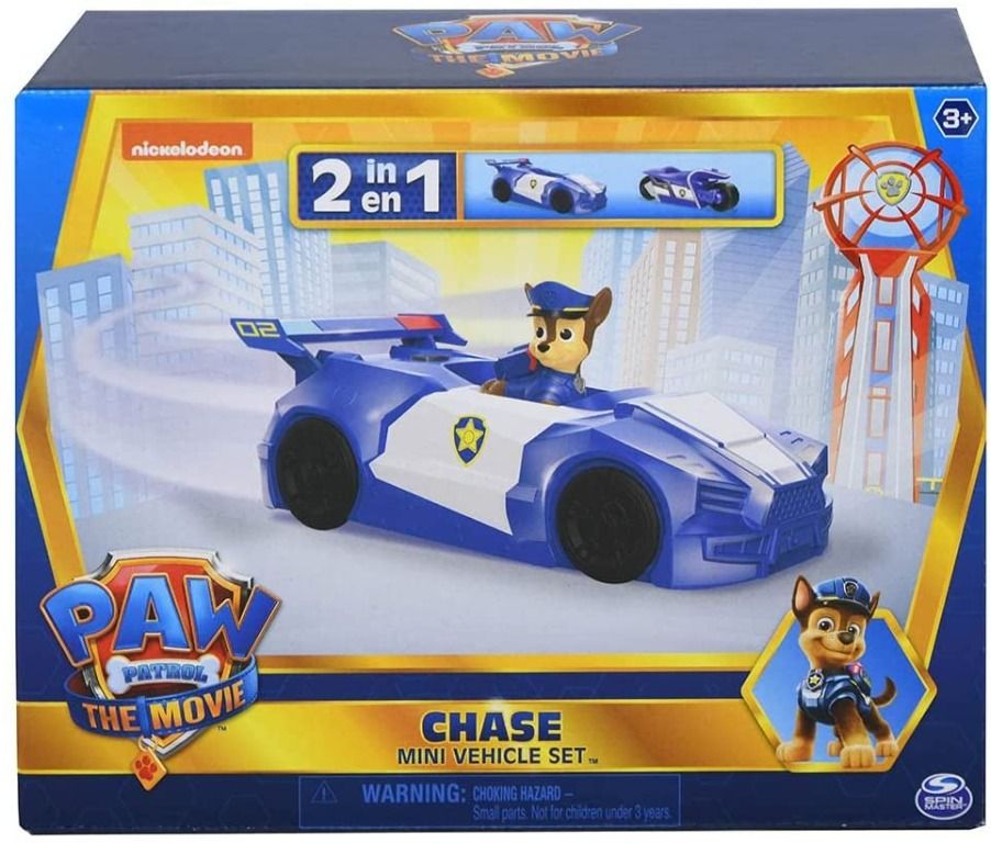 Paw Patrol Chase Mini Movie Vehicle Set 2 in 1 Car & Motorcycle Plus ...
