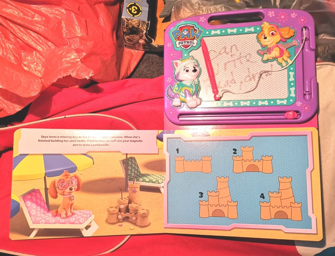 Paw patrol children's book , with drawing writing board ,pen, Hobbies ...