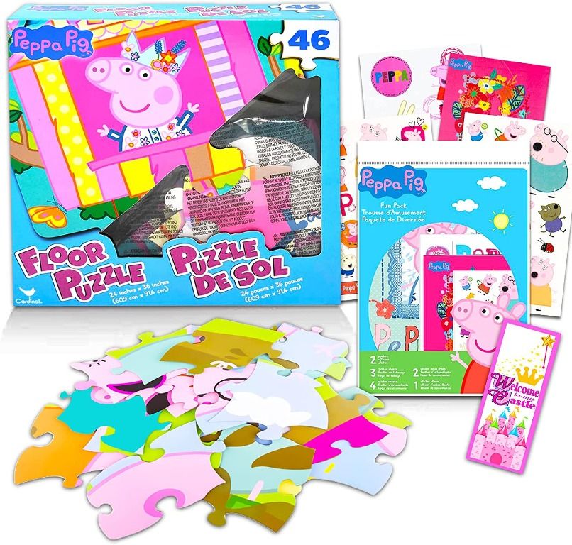Peppa Pig Floor Puzzle Set ~ 3 Pc Bundle with Peppa Pig Floor Puzzle ...