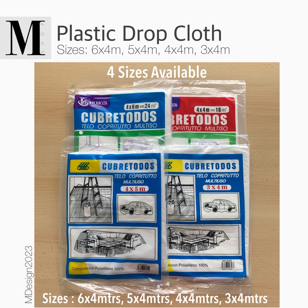 Plastic Drop Cloth 6x4mtrs, 5x4mtrs, 4x4mtrs, 3x4mtrs, Furniture & Home ...