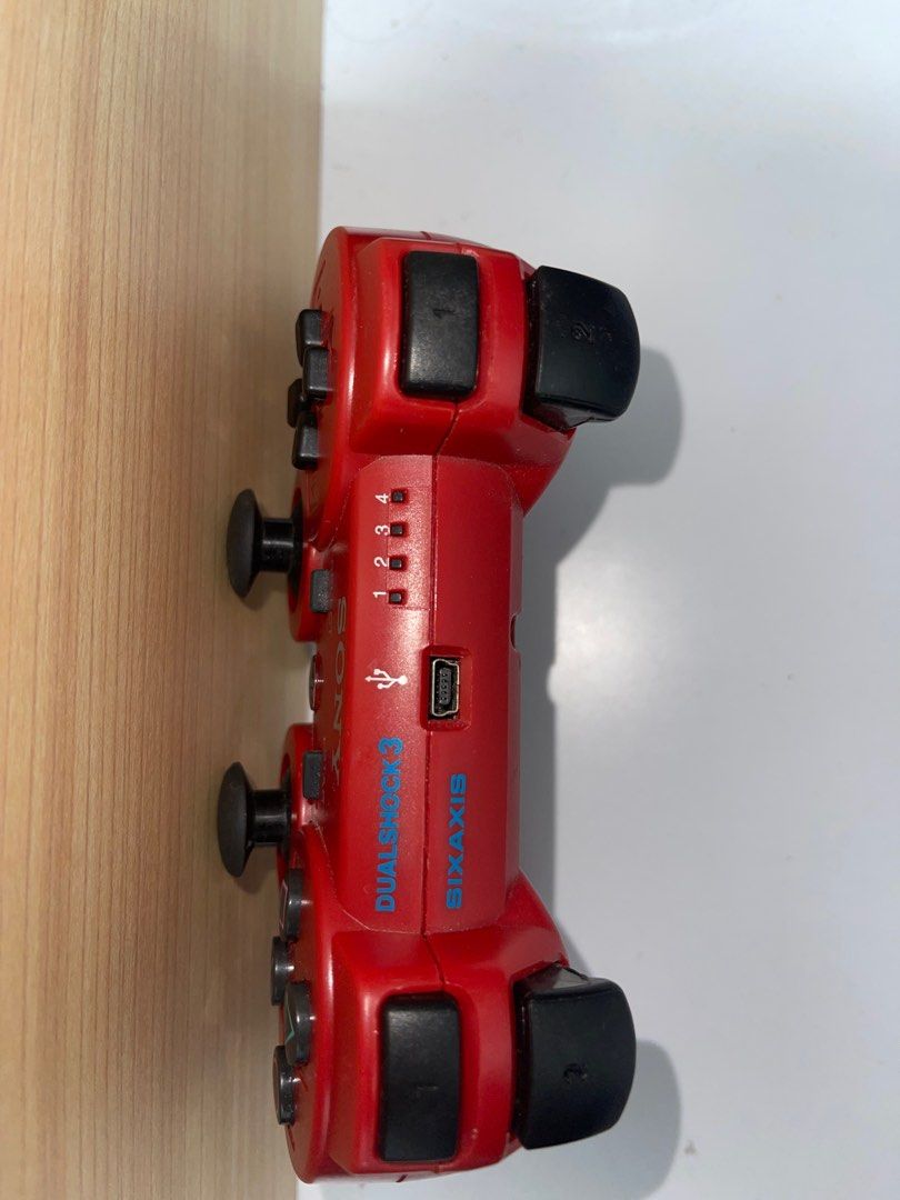 PlayStation 3 Dual Shock 3 Red Controller DS3 SIXAXIS UNTESTED, Video ...