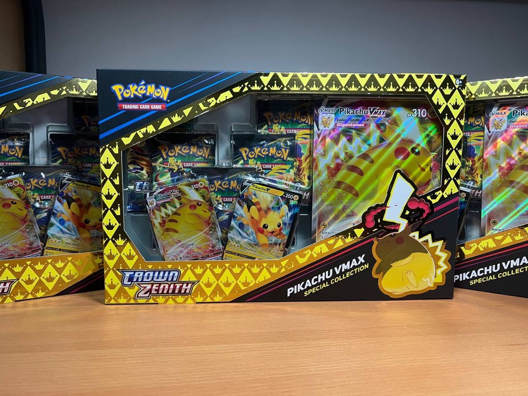 Pokemon crown zenith pikachu vmax special collection box, Hobbies ...
