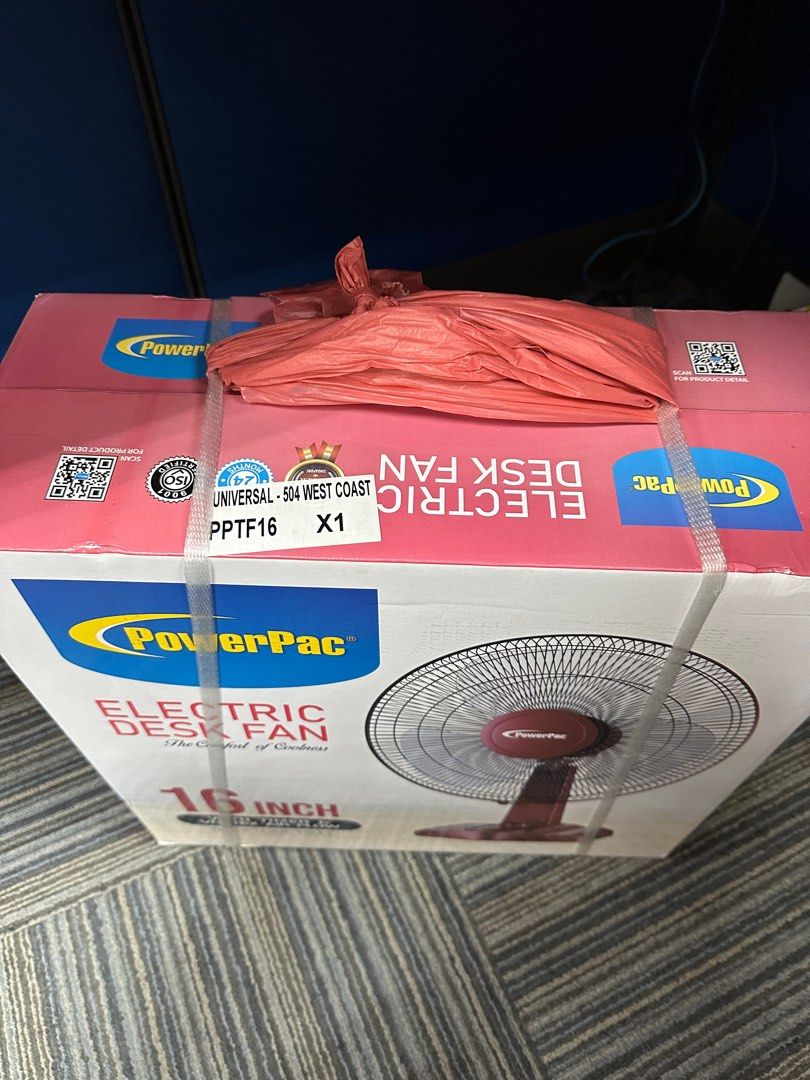 PowerPac, Fan, Portable Fan, Desk fan, 16 inch (PPTF16), Furniture ...