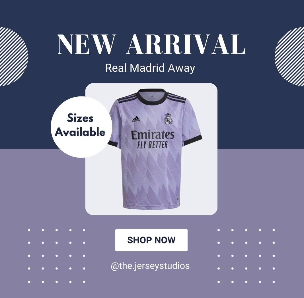 Real Madrid Away Jersey 22/23, Sports Equipment, Sports & Games, Racket ...