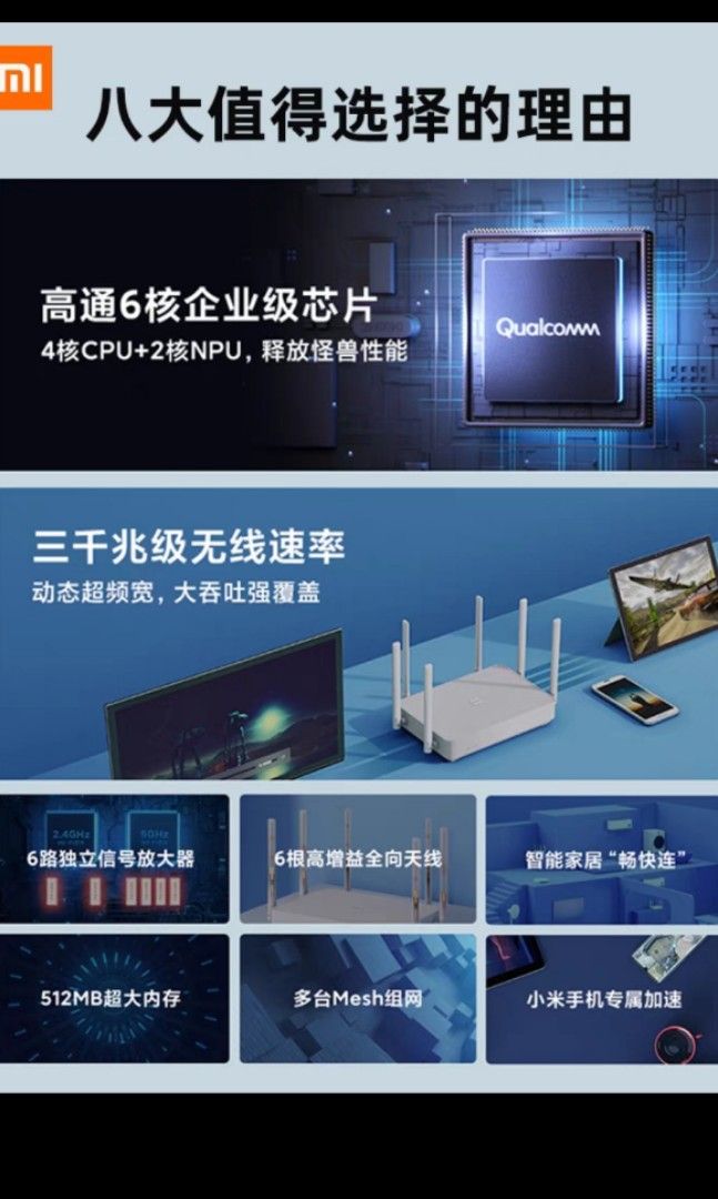 Xiaomi Redmi wifi 6 router wide coverage 5G, Computers & Tech, Parts ...