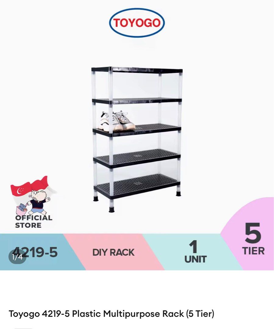 [Reserved] Toyogo Plastic Multipurpose Rack (5 Tier), Furniture & Home ...
