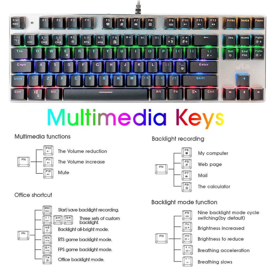 Rii RK908 Mechanical Mixed Color Game Keyboard, Computers & Tech, Parts ...