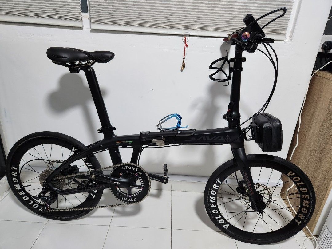 Sava Z1 9 Speed (Blue) Carbon fiber folding bike, Sports Equipment ...