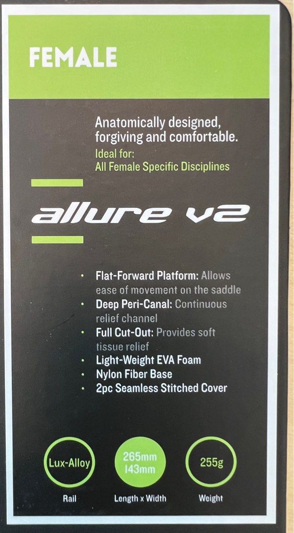 SDG Components Allure V2 Women’s Lux-Alloy Saddle (Black), Sports ...