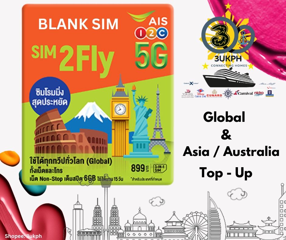 SIM2Fly Roaming Global Asia Australia Simcard on Carousell