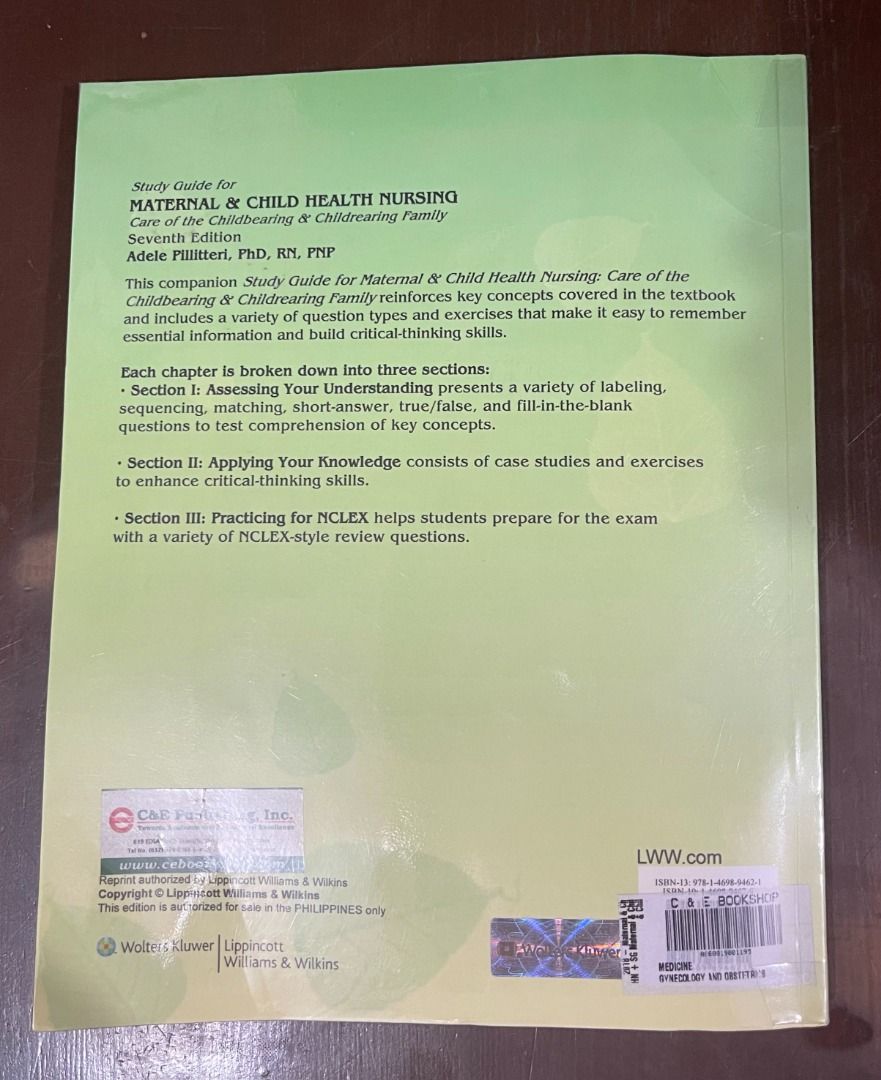 Study Guide for Maternal & Child Health Nursing (7th Edition) by Adele ...
