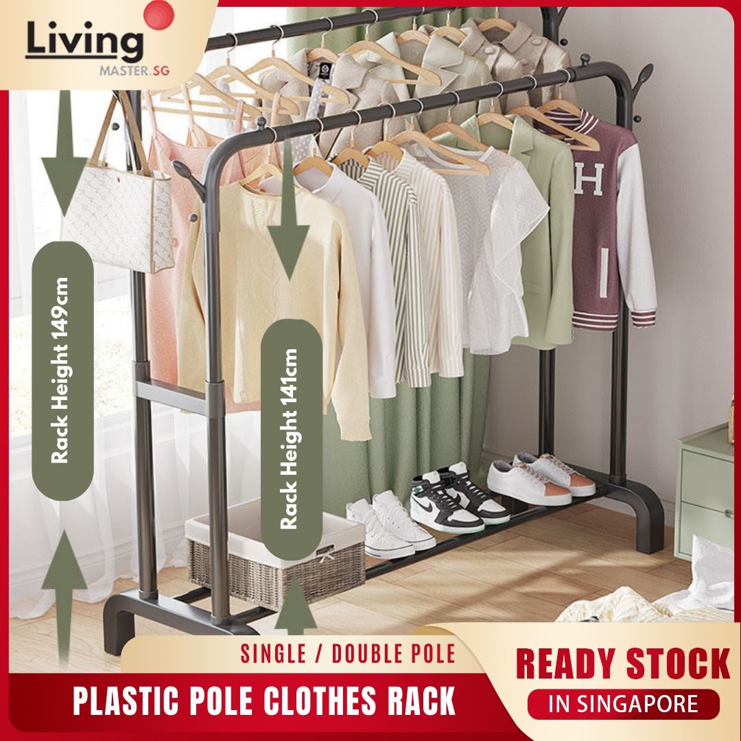 Sturdy Clothes Rack Drying Hanging / Heavy Duty Laundry Hanger Shelves ...