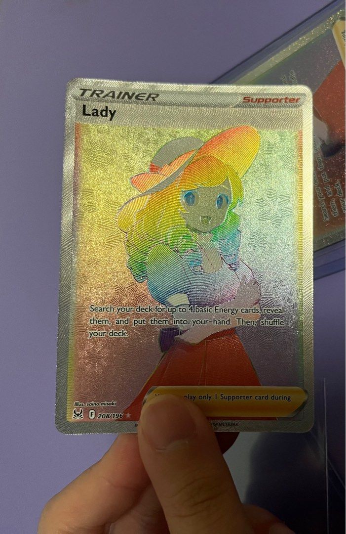 TCG PTCG Pokemon Card Trainer Waifu Lady Rainbow Rare Full Art, Hobbies ...
