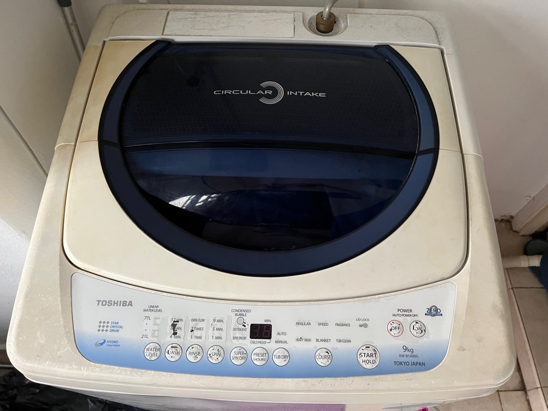 Toshiba top load washing machine 9KG, TV & Home Appliances, Washing ...