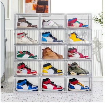 Ultimate Big Capaity Full Transparent Magnetic Front/Side Drop Lid Shoe ...