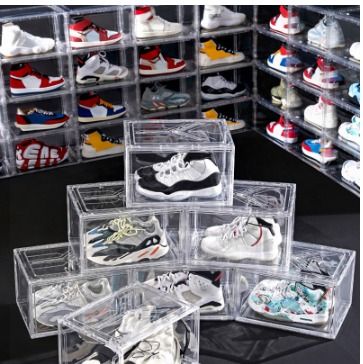 Ultimate Big Capaity Full Transparent Magnetic Front/Side Drop Lid Shoe ...