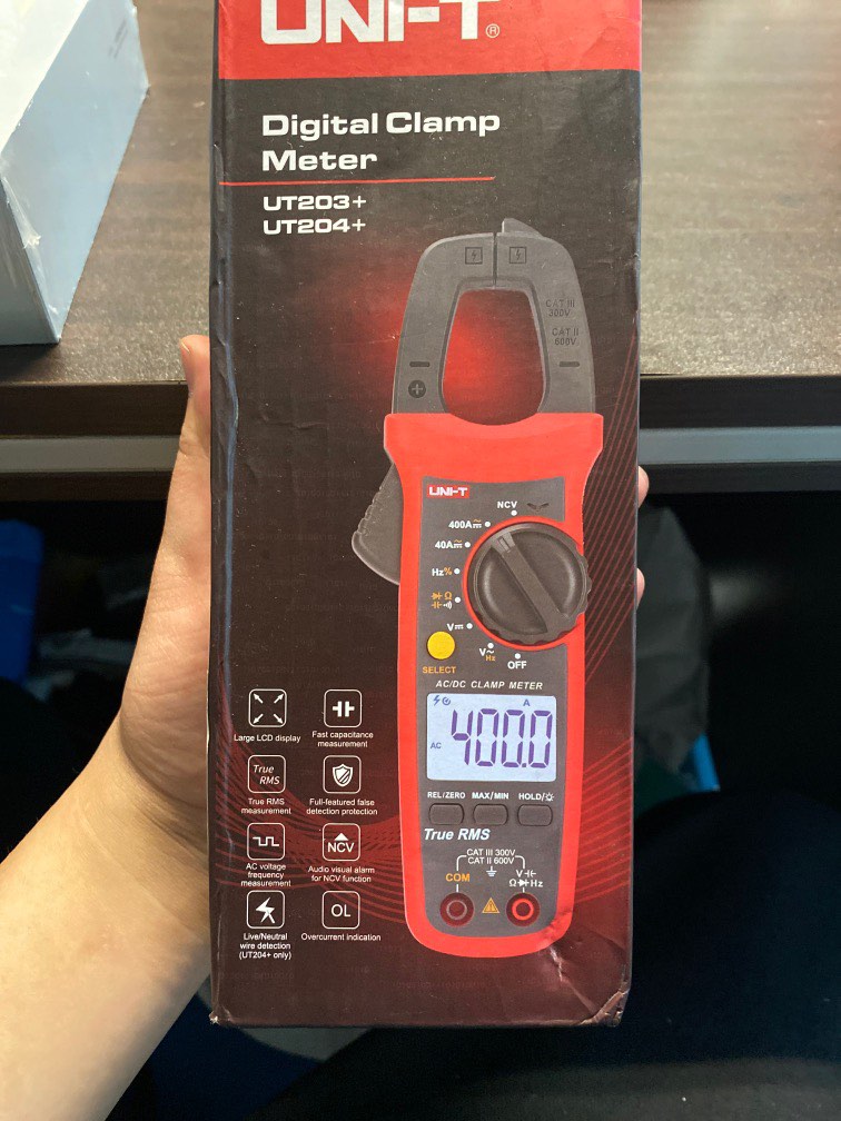 UNI-T UT204 Plus Digital Clamp Meter 400-600A AC/DC Current Tester True ...