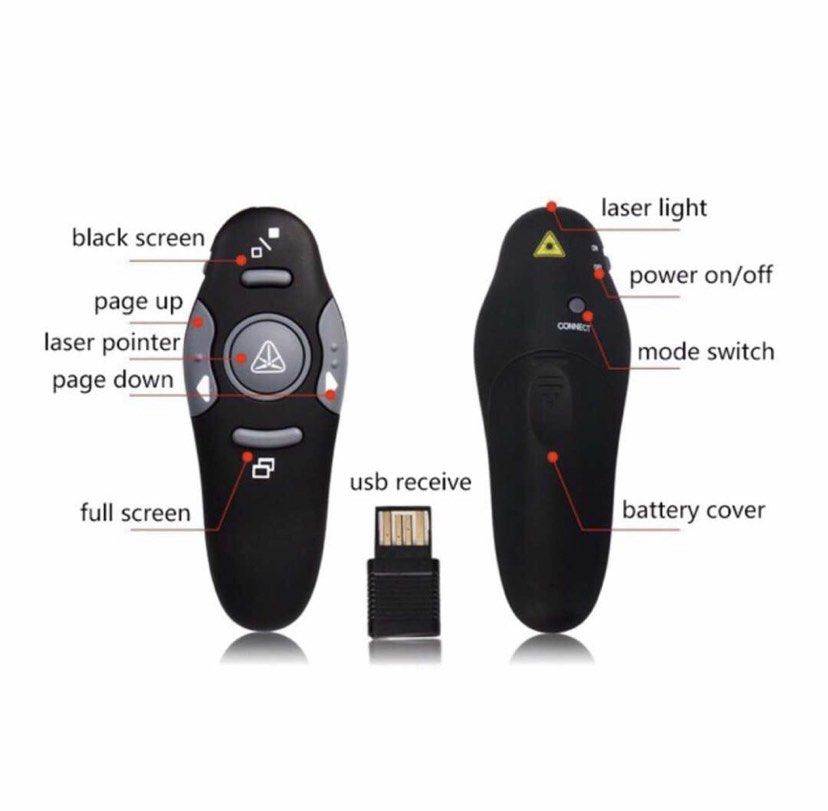 USB Wireless Powerpoint Presenter Remote Control Laser Pointer PPT ...