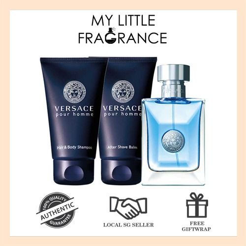 Versace Pour Homme 3 Pcs Gift Set 3 in 1 GiftSet Bundle for Men [100% ...