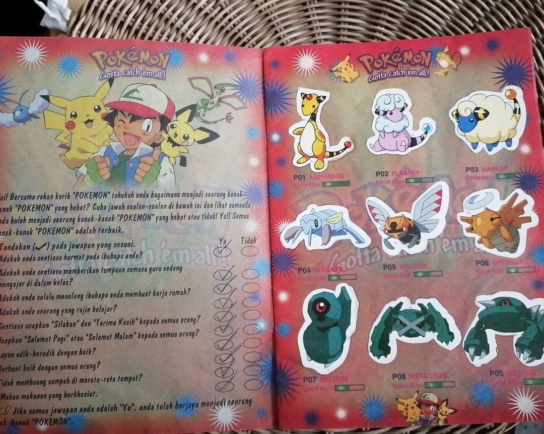 Vintage Rare 80's-90's Pokemon Sticker Album Book #Vol. 2, Hobbies ...