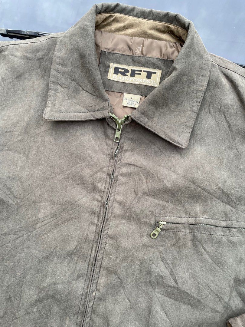 Vintage RFT RainForest Earth Green Gamusa Leather Jacket on Carousell