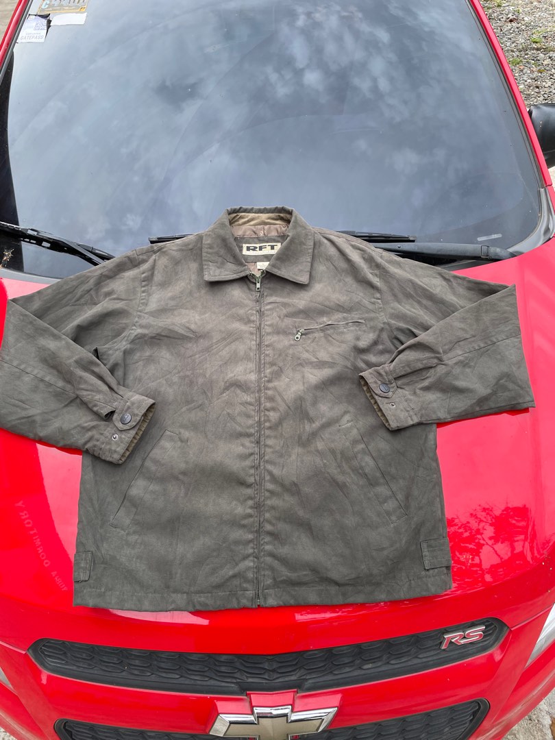 Vintage RFT RainForest Earth Green Gamusa Leather Jacket on Carousell
