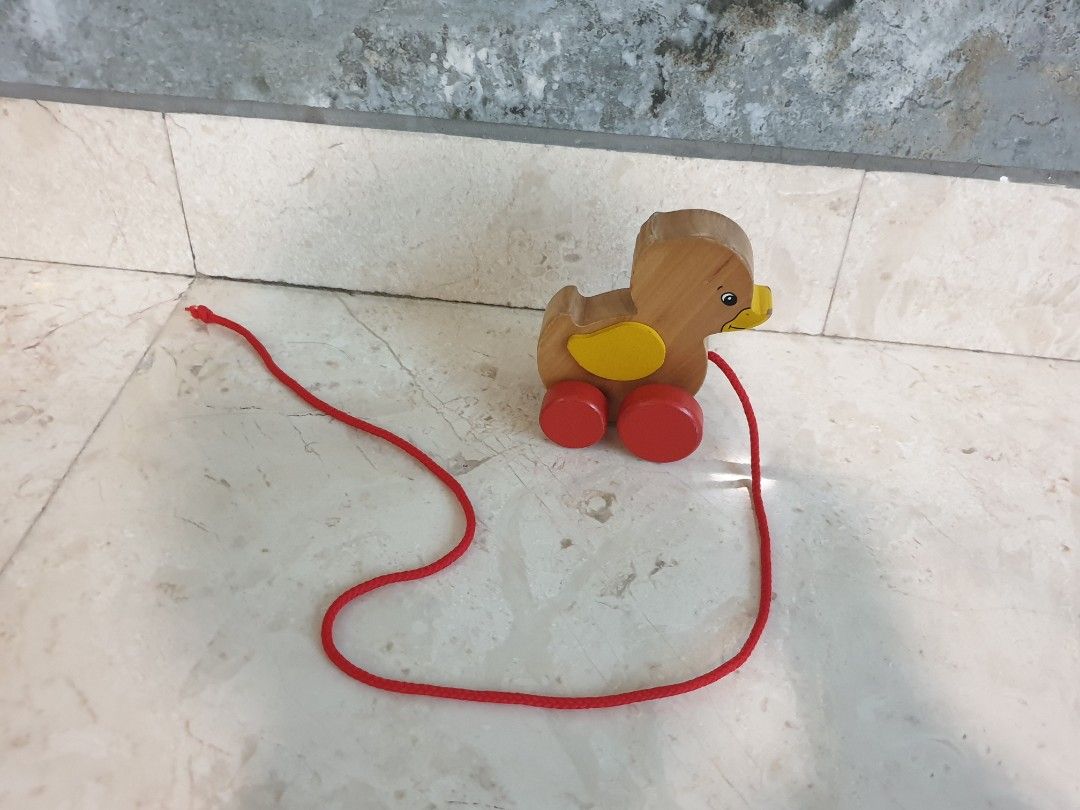 Wooden Animal with Wheels & String, Babies & Kids, Infant Playtime on ...