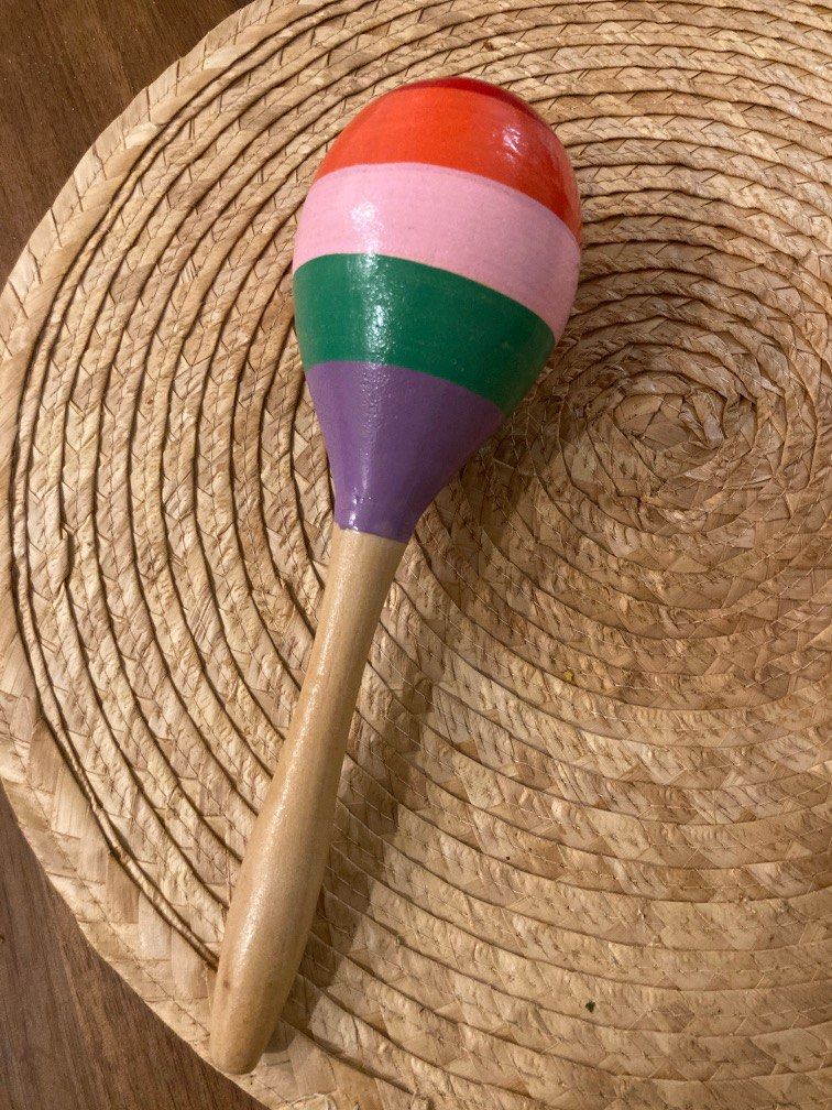 Wooden Maracas baby shaker large size rattle hand held fine motor ...