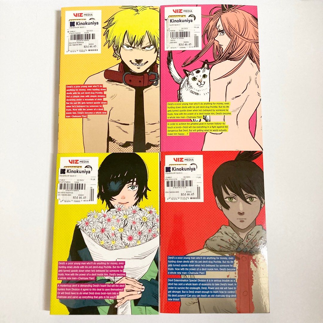 (WTS) Chainsaw Man Manga Volume 1-4 (Viz Media), Hobbies & Toys, Books & Magazines, Comics ...