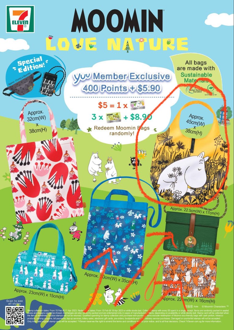 (Reserved) WTT moomin x 7-11 seven eleven tote bag, Hobbies & Toys ...