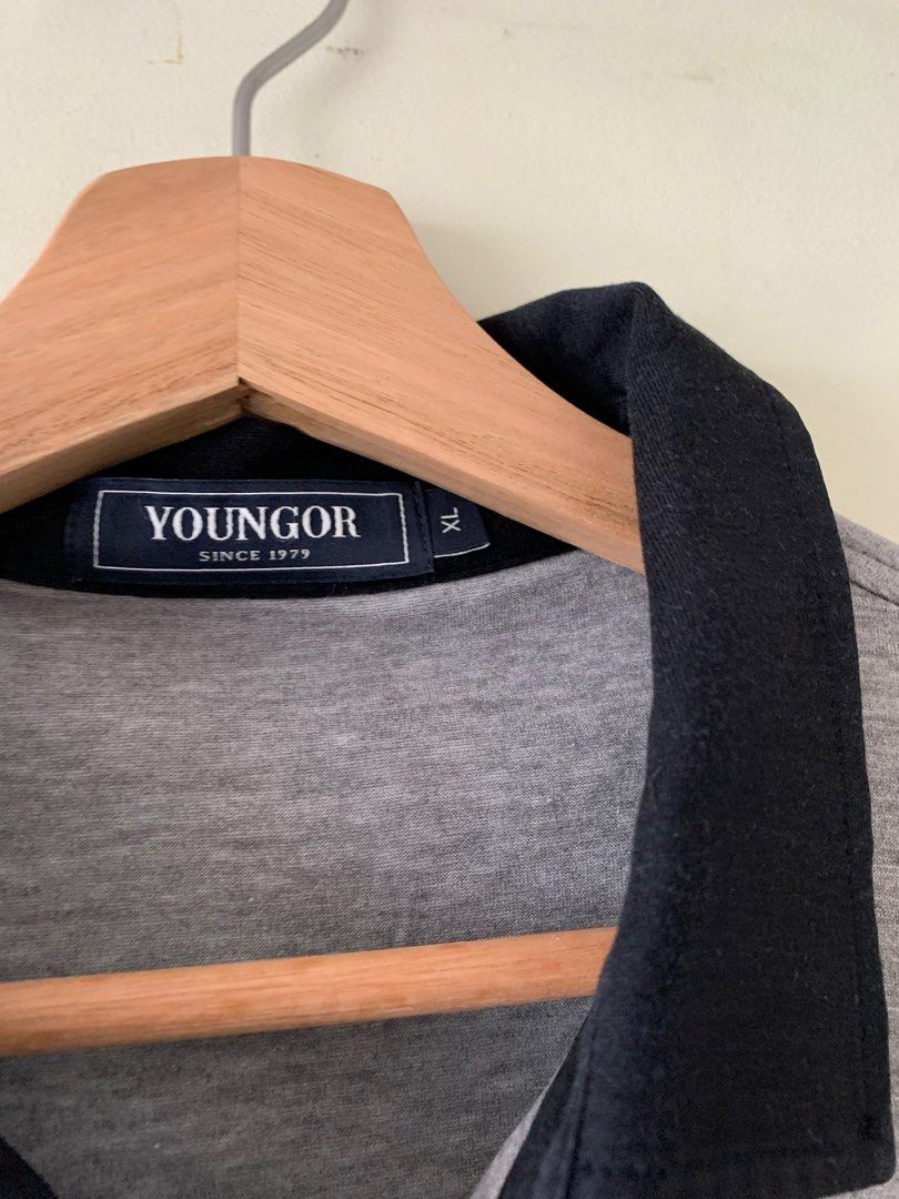YOUNGOR Men Grey Black Polo Shirt, Men's Fashion, Tops & Sets, Tshirts ...