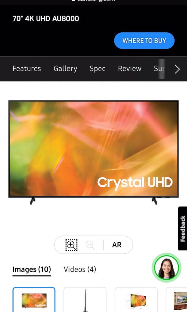 70inch AU8000 Samsung 4K Crystal UHD Smart TV, TV & Home Appliances, TV ...