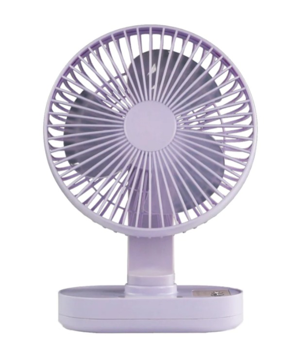 AKARI RECHARGEABLE LED FAN WITH LIGHT 8" PURPLE, Furniture & Home ...