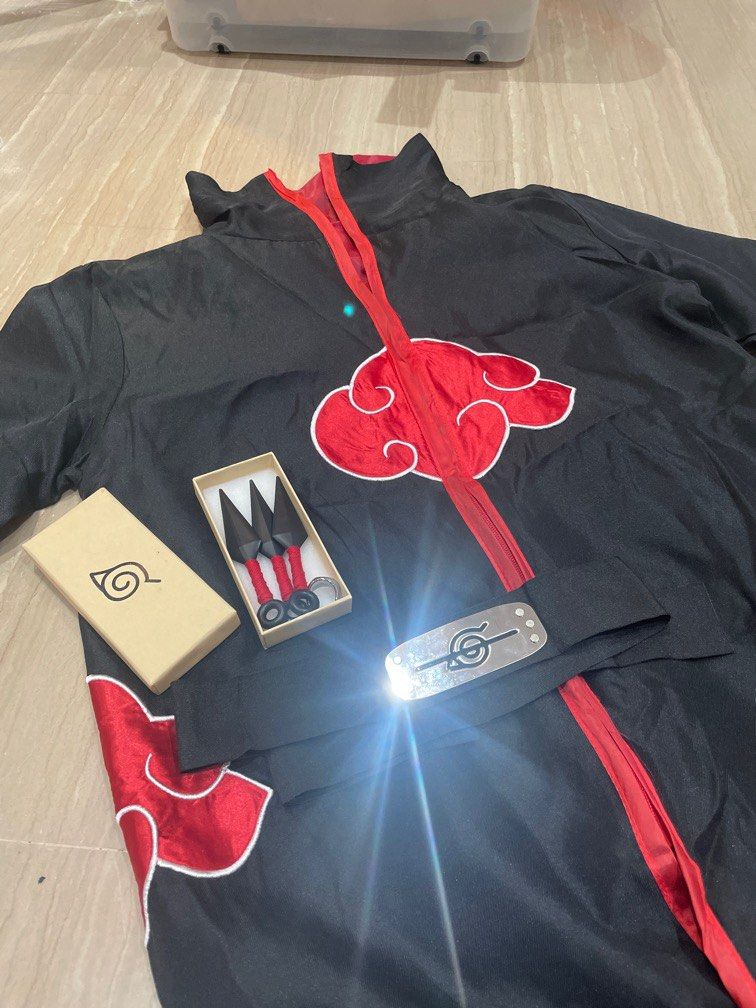 Akatsuki Itachi Naruto Costume Cloak Cape Cosplay, Hobbies & Toys ...