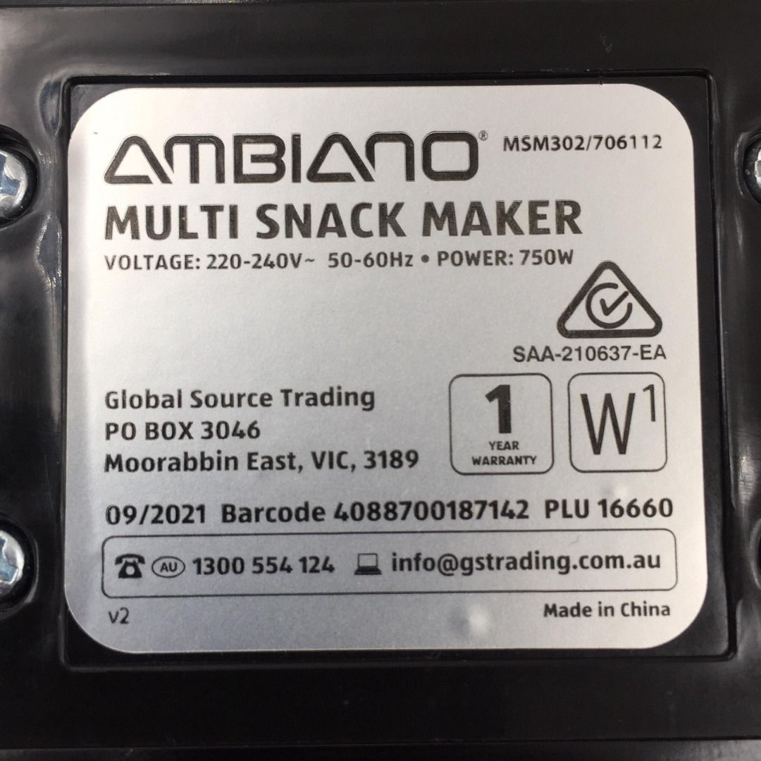 AMBIANO Multi Snack Maker, TV & Home Appliances, Kitchen Appliances ...