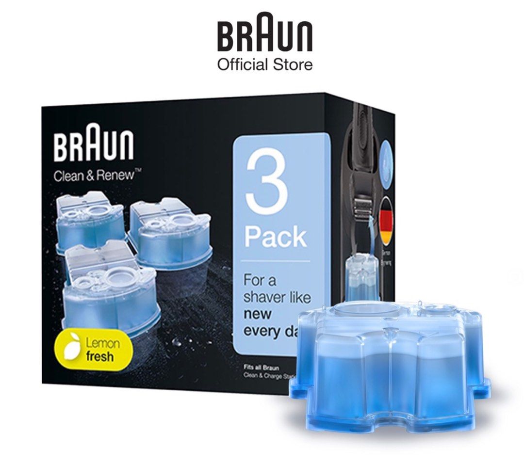 Braun 3 Pack Clean & Renew Solution Cartridges, Beauty & Personal Care ...