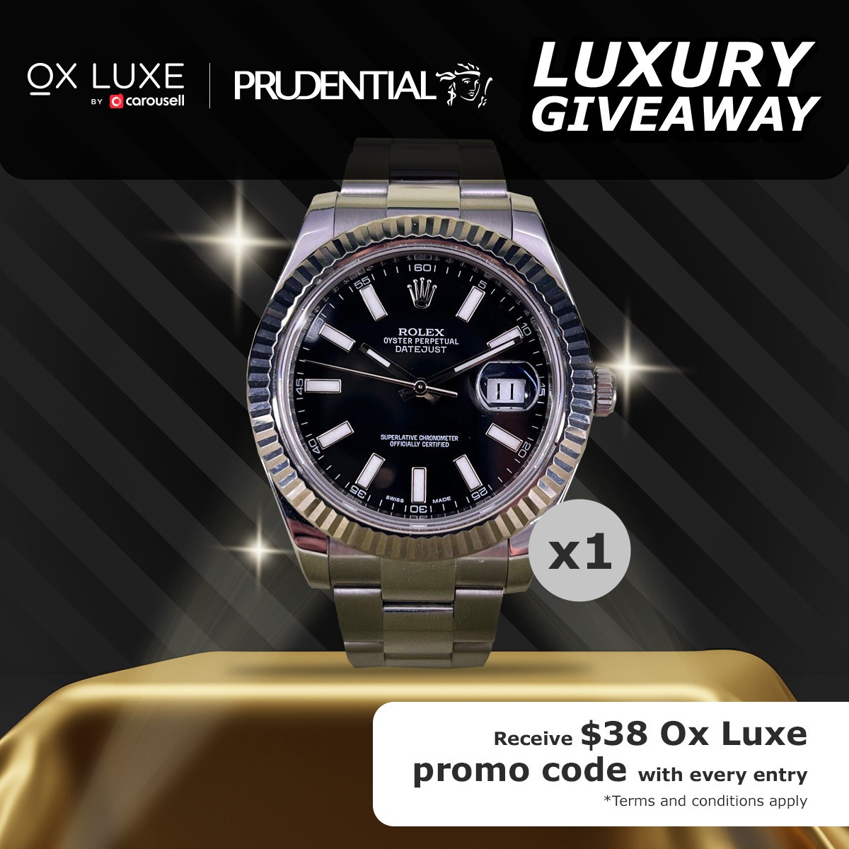 Carousell's Largest Luxury Giveaway 2023 #Rolex #Datejust, Men's ...