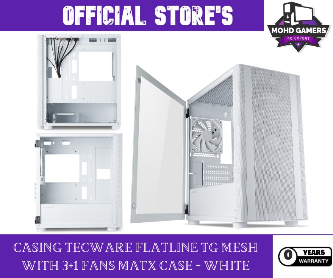 CASING TECWARE FLATLINE TG MESH WITH 3+1 FANS MATX CASE - WHITE ...