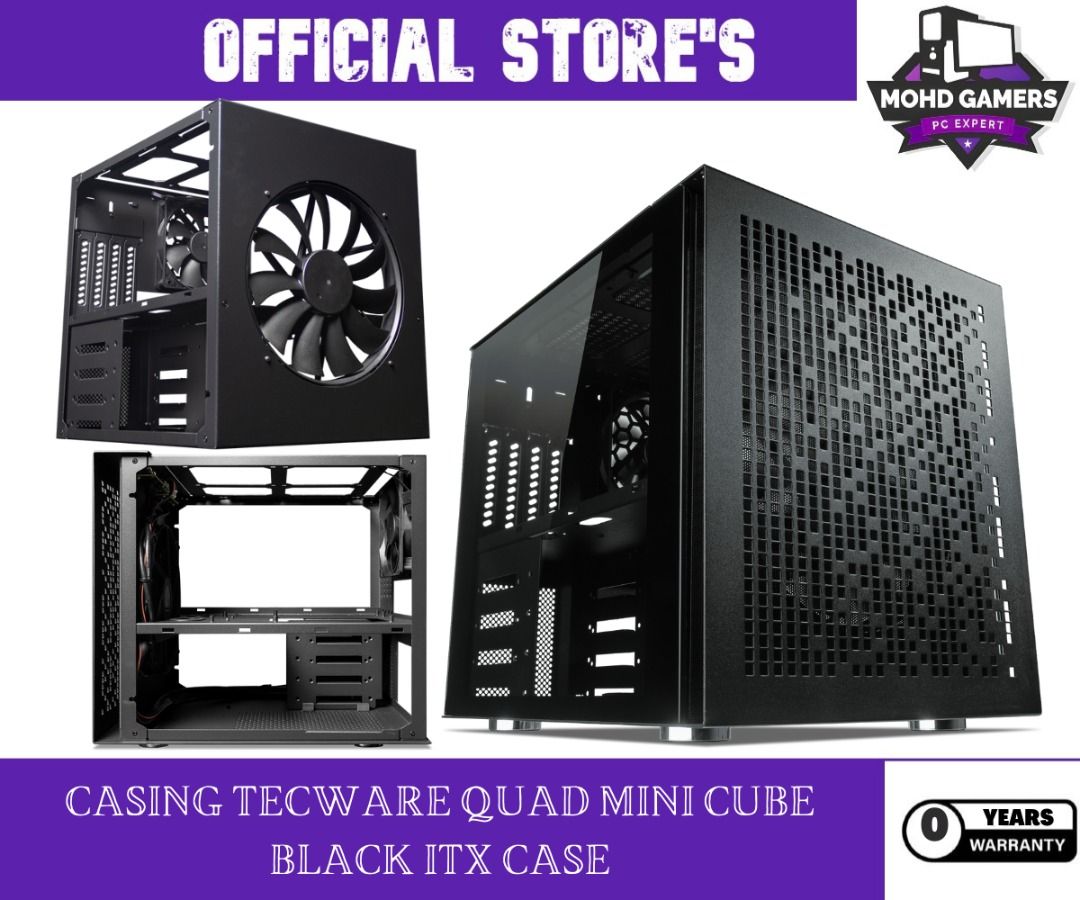 CASING TECWARE QUAD MINI CUBE BLACK M-ATX / ITX CASE, Computers & Tech ...