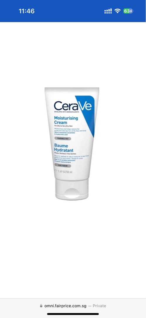 Cerave moisturising cream 50ml, Beauty & Personal Care, Face, Face Care ...