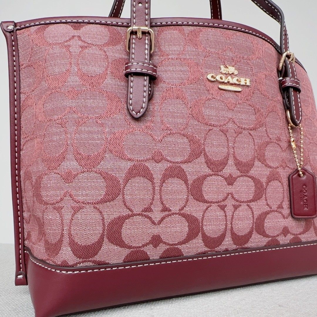 Coach Mollie 25 Signature Tote Red, Women's Fashion, Bags & Wallets ...