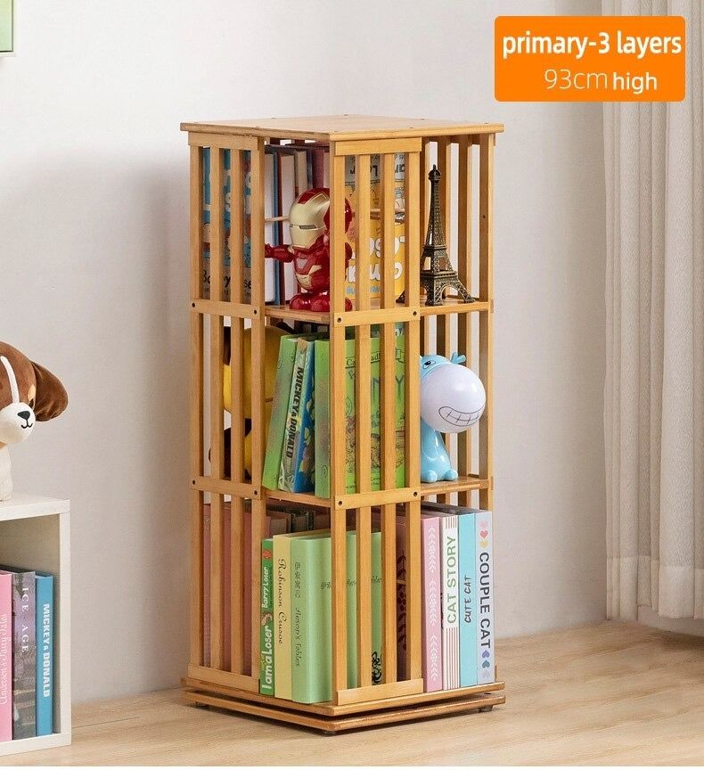 Creative Rotation Bookshelf 360 Degrees Simple Children's Storage ...