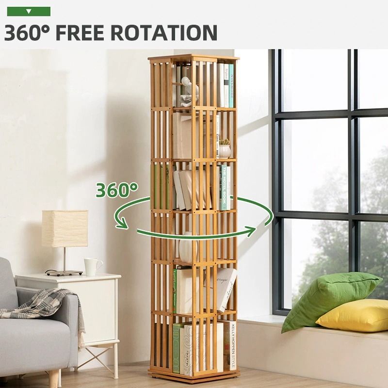 Creative Rotation Bookshelf 360 Degrees Simple Children's Storage ...