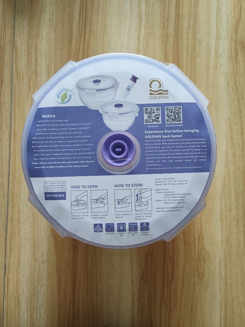 Dolphin vacuum saver set airtight container, Furniture & Home Living ...