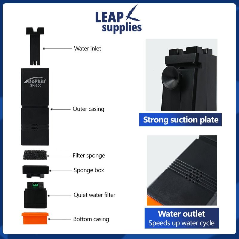 Dophin SK-200 Surface Skimmer | Marine Tank Skimmer | Freshwater Tank Skimmer, Pet Supplies ...