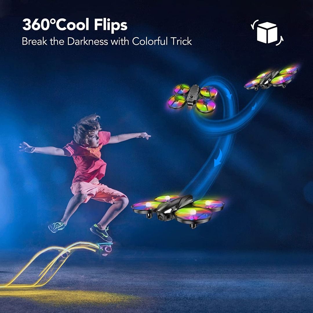 Drone for Kids, RC Drone for Toy with Colorful LED Lights, 3 Speeds, 3D ...